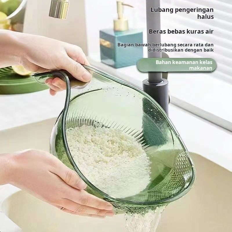 Jual SGM Transparant Saringan Pencuci Beras Wadah Cuci Beras Buah Sayur ...