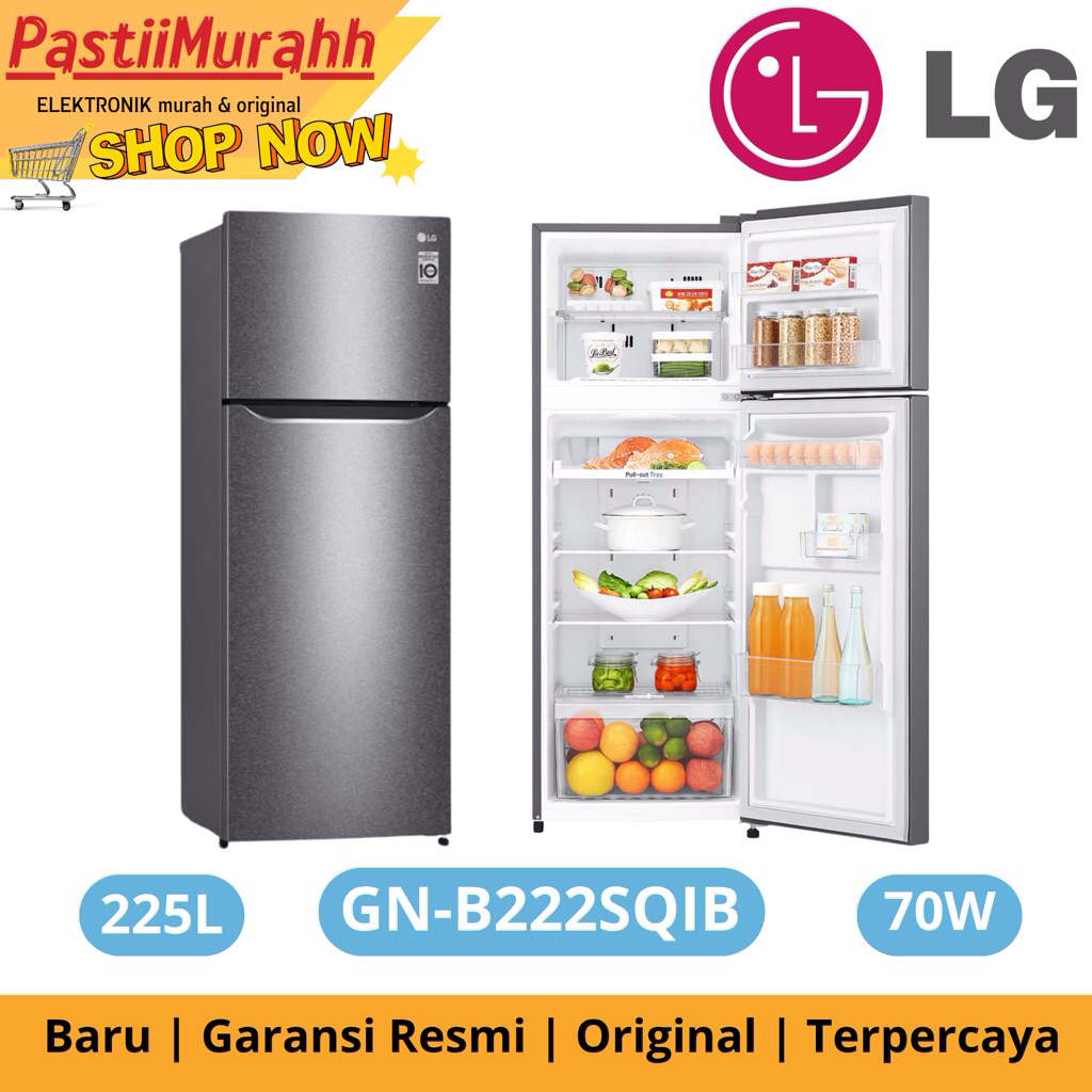 Jual LEMARI ES LG 2 PINTU GN-B222SQIB SMART INVERTER KOMPRESOR 225L ...