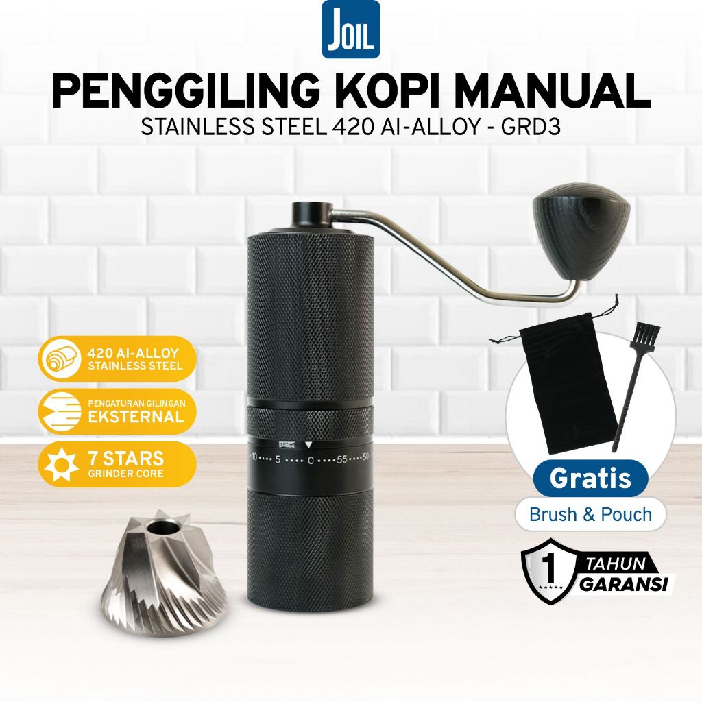 Jual Joil Coffee Grinder Penggiling Kopi Manual Burr Stainless Steel ...