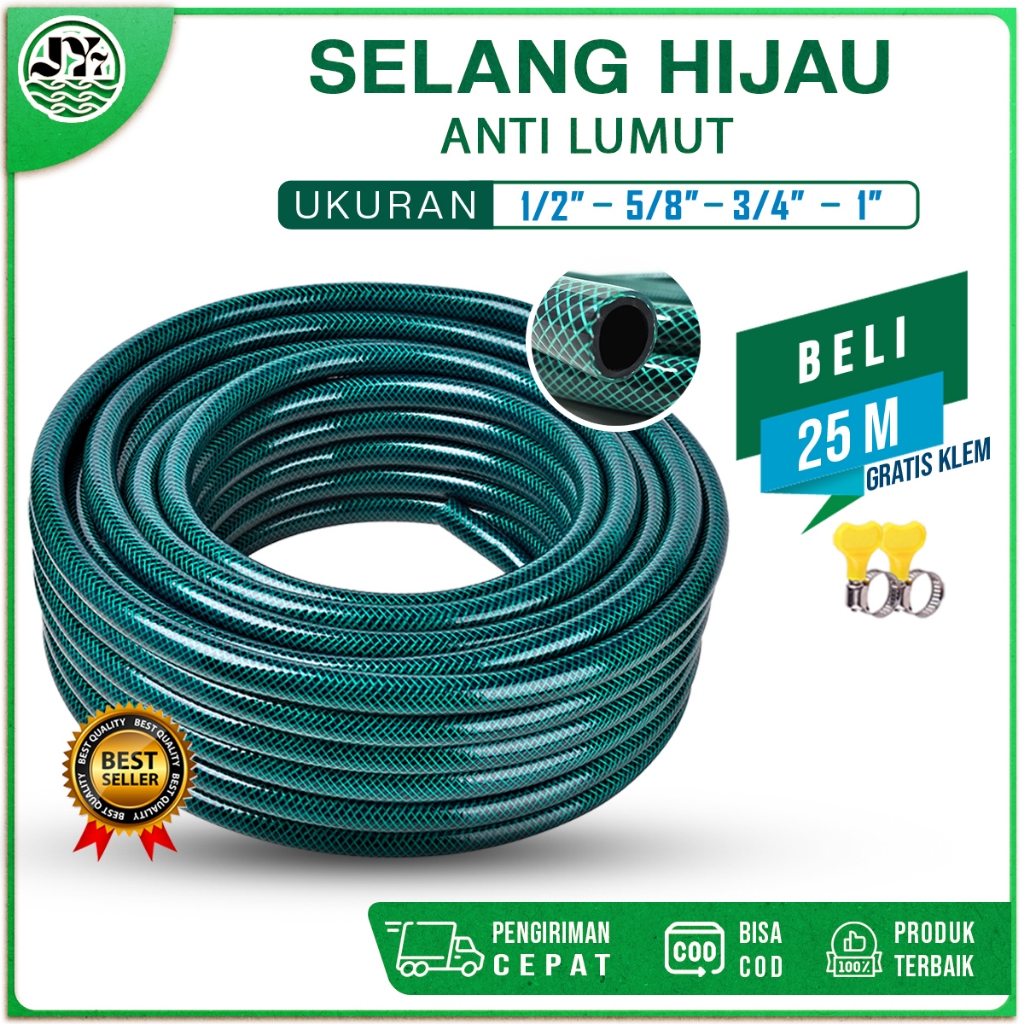Jual SELANG AIR 1 ROL 20 - 25 METER 1/2 5/8 3/4 1 INCH SELANG KRAN AIR TAMAN HIJAU ANTI LUMUT ...