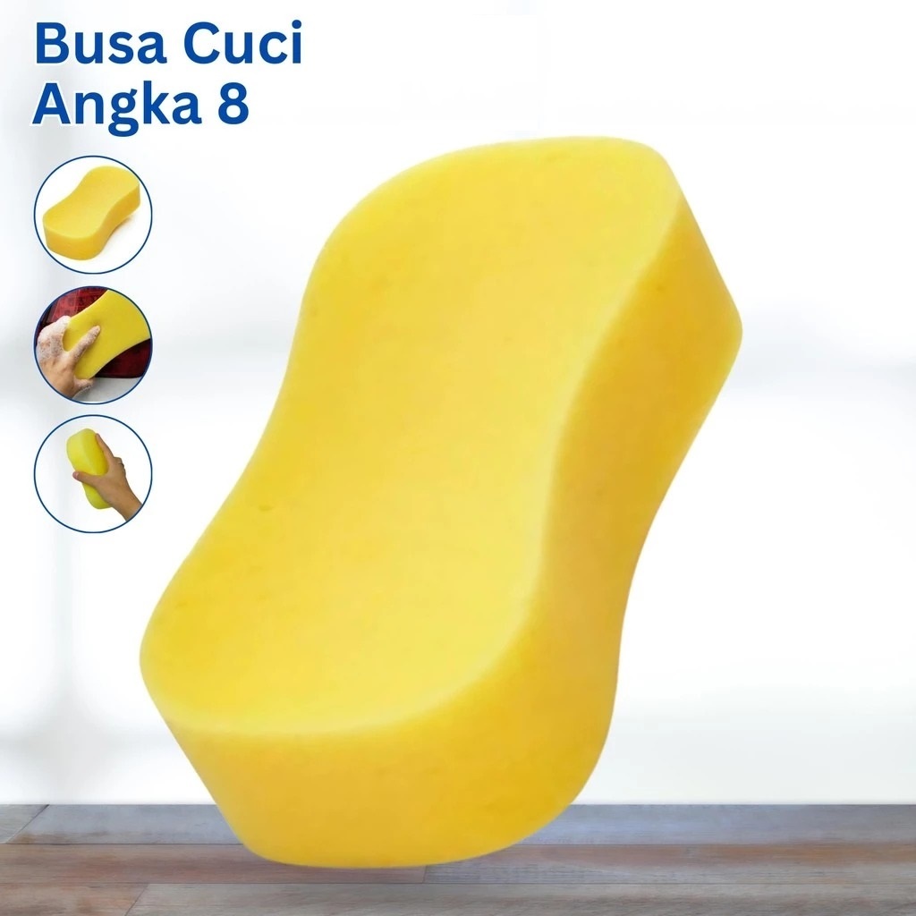 Jual Sponge Busa Cuci Mobil Motor Piring Kuning Bentuk 8 Busa Foam Wash ...