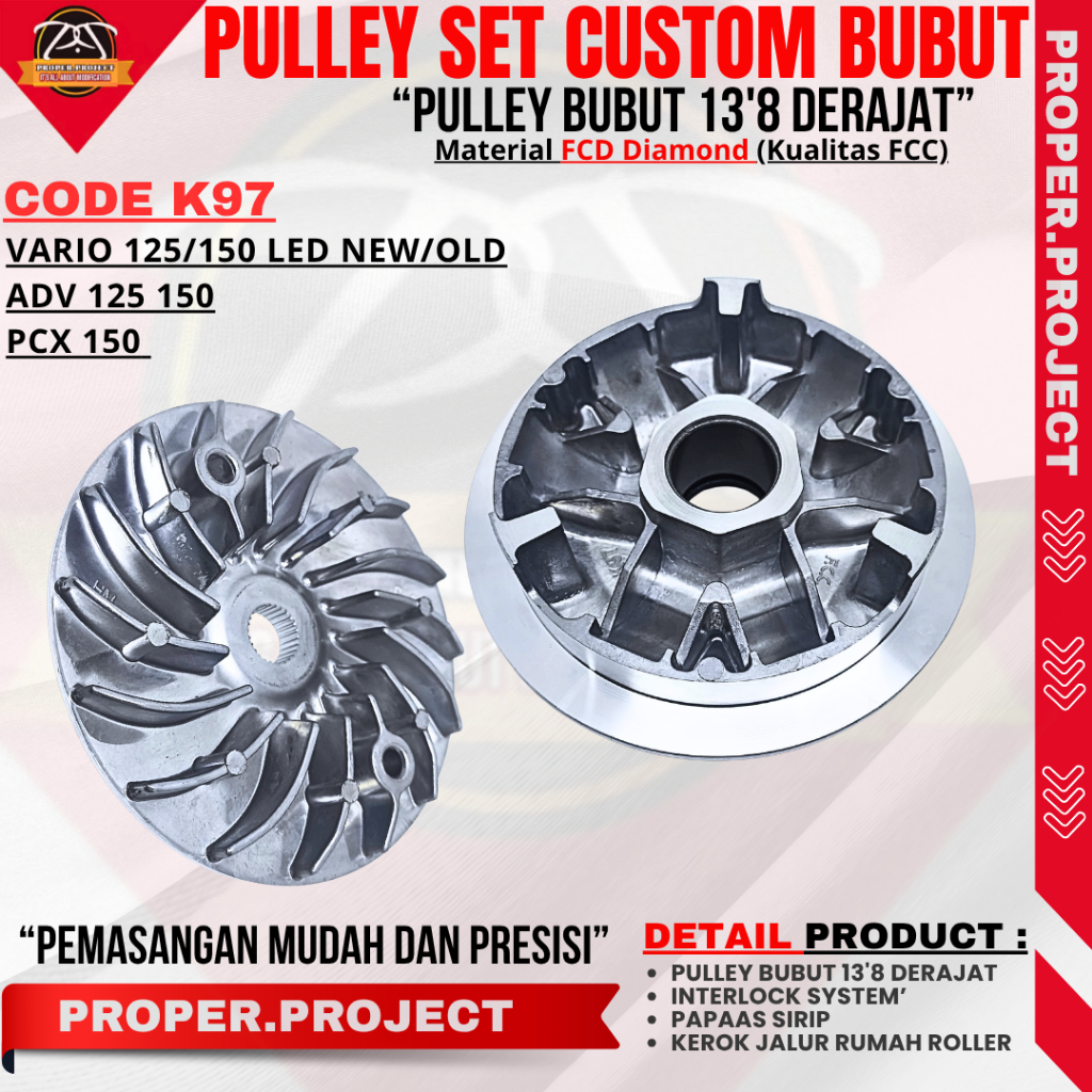 Jual PULLEY RUMAH ROLLER K97 PULLEY CVT CUSTOM PCX 150 ADV 150 HUGGER ...