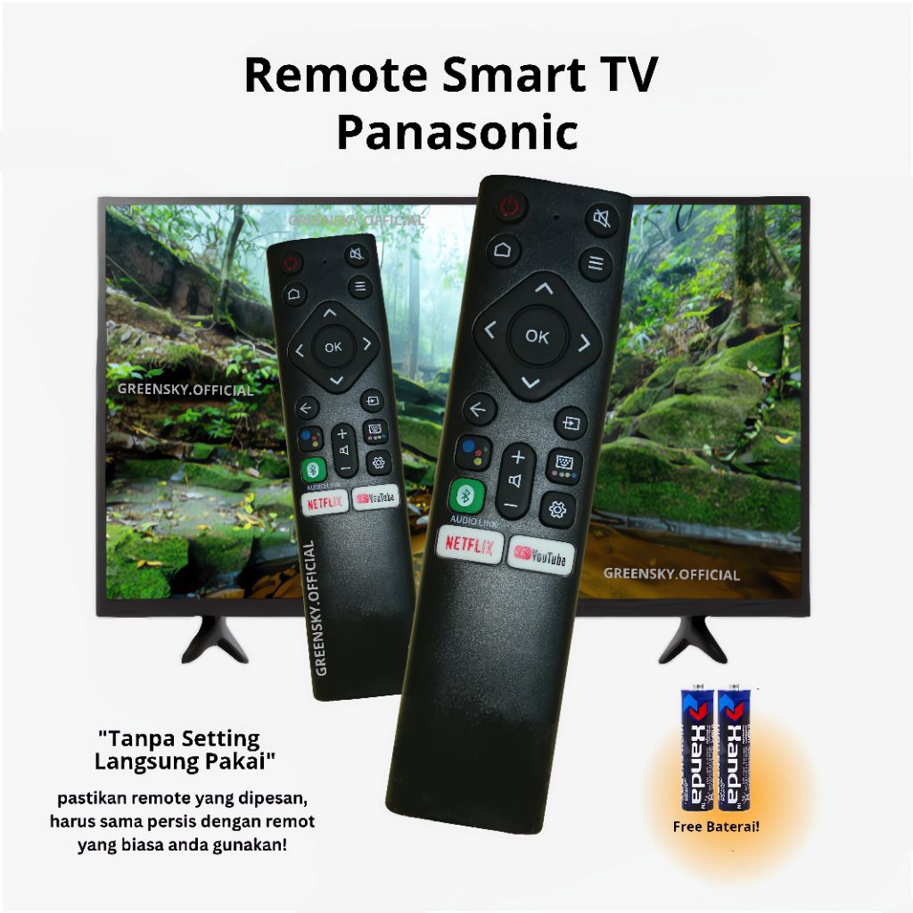 Jual Remote Smart TV Panasonic LED YB202 (Free Baterai) Remot Kontrol ...