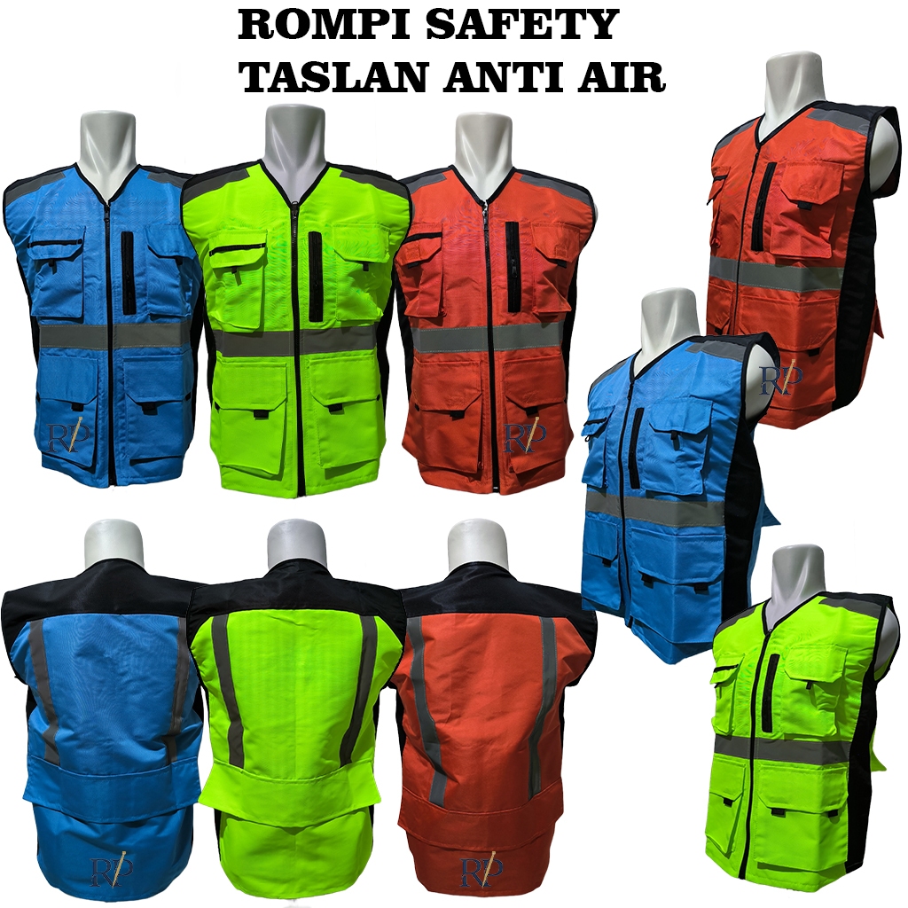 Jual Rompi Safety Proyek K3 Pekerja Umum Bahan Taslan Premium Anti Air ...