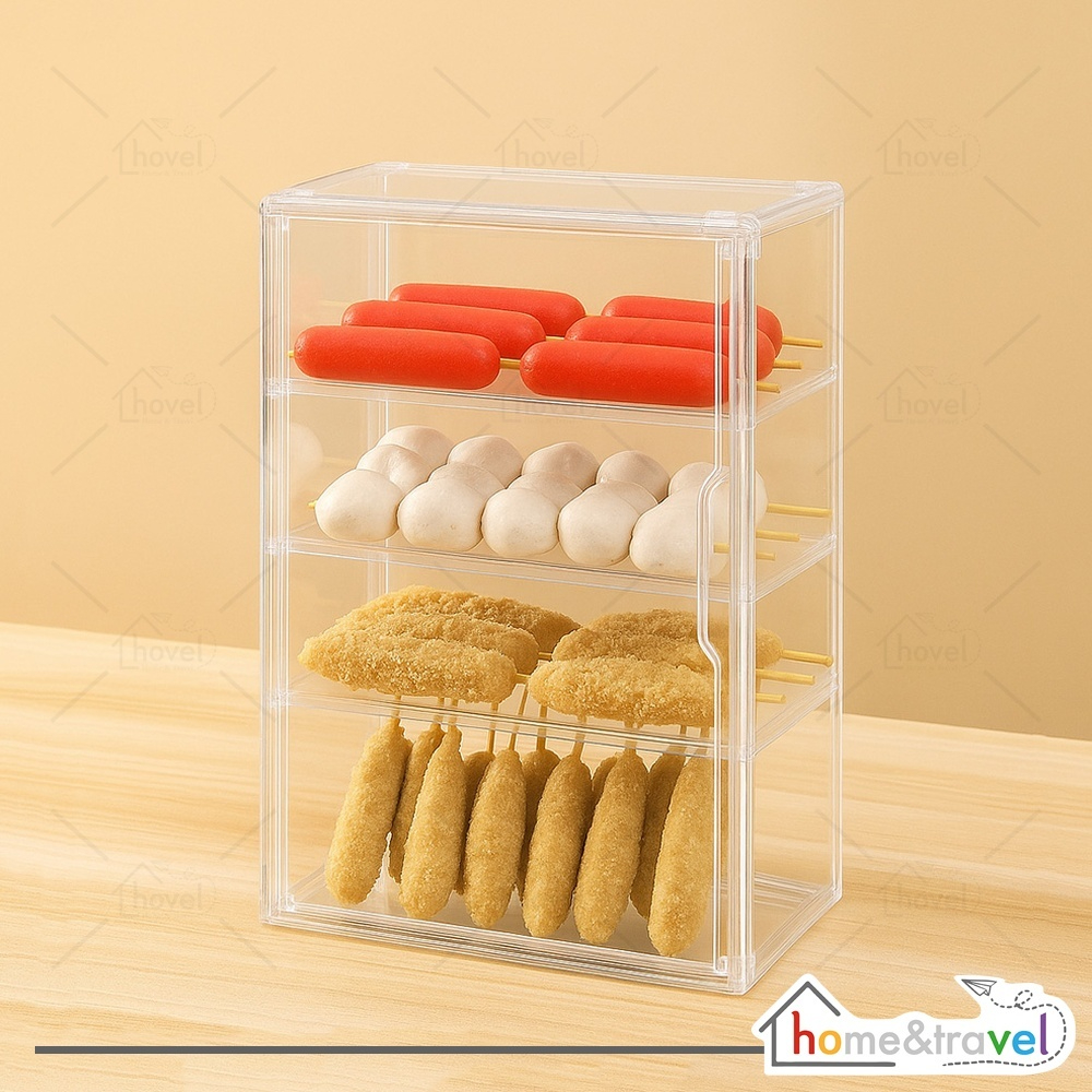 Jual HOVELSHOP Box Akrilik Tempat Display Jualan Gorengan Tempura Sosis ...