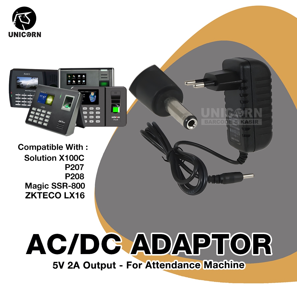 Jual Adaptor Mesin Absensi Fingerprint 5V 2A - Solution X100C X-100C ...