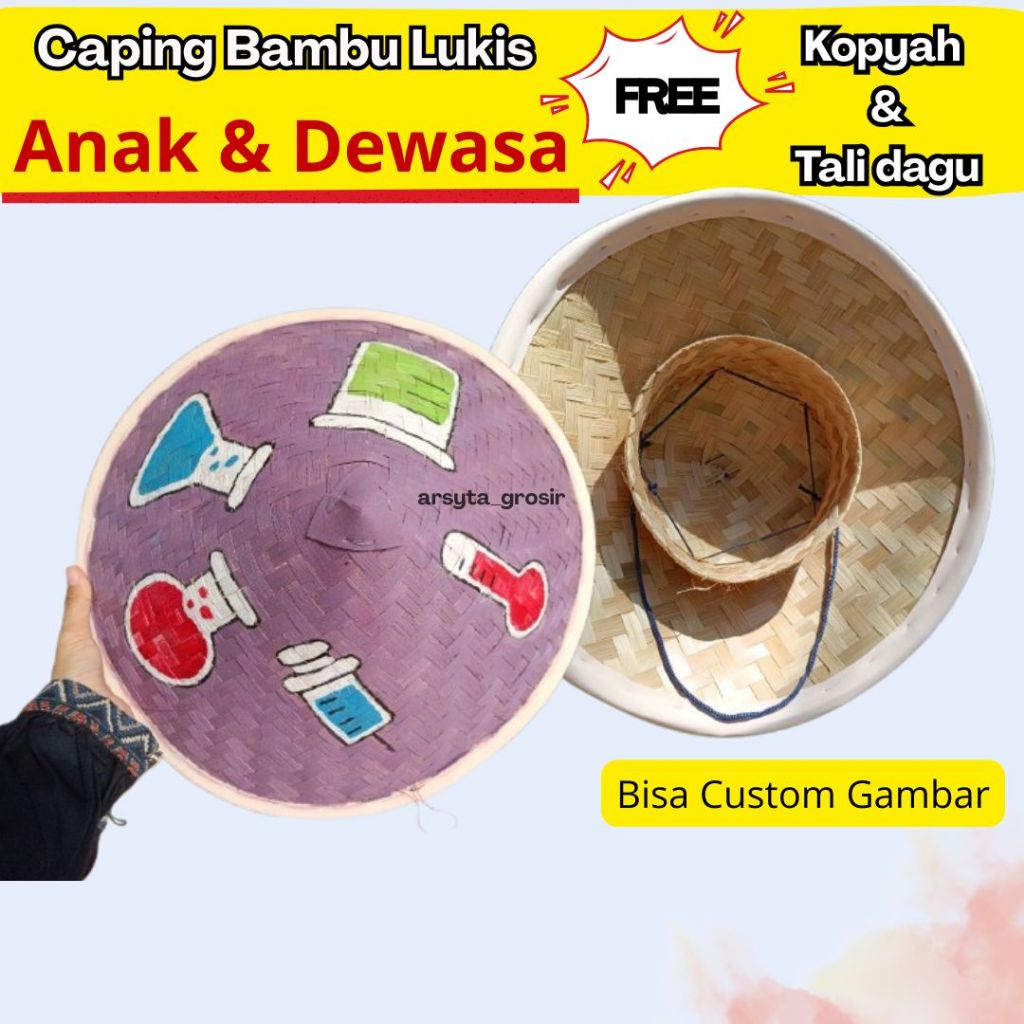 Jual Sumberr Warasss Caping Lukis Hias Tema Farmasi / Topi Caping Lukis ...