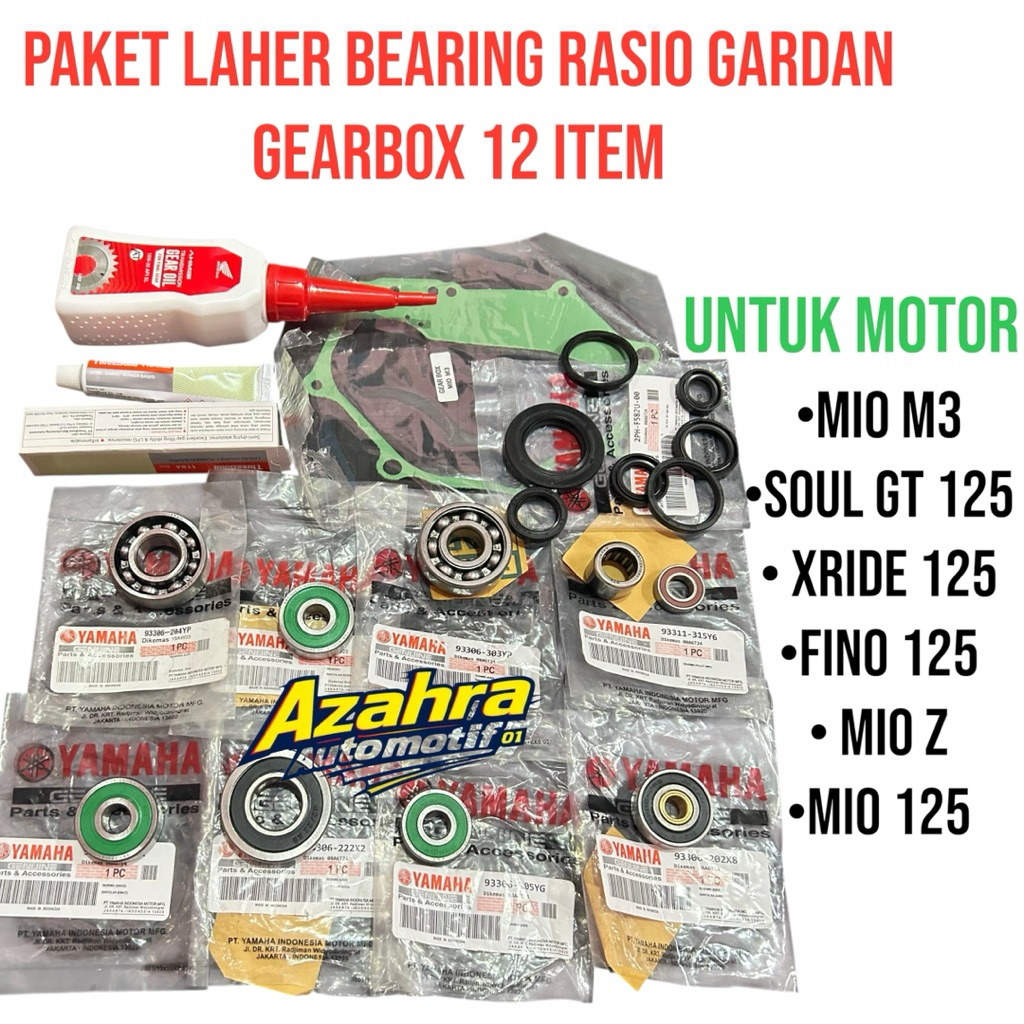 Jual Paket Bearing Rasio Gardan Gearbox 12Item Yamaha Mio Z Mio 125 Mio ...