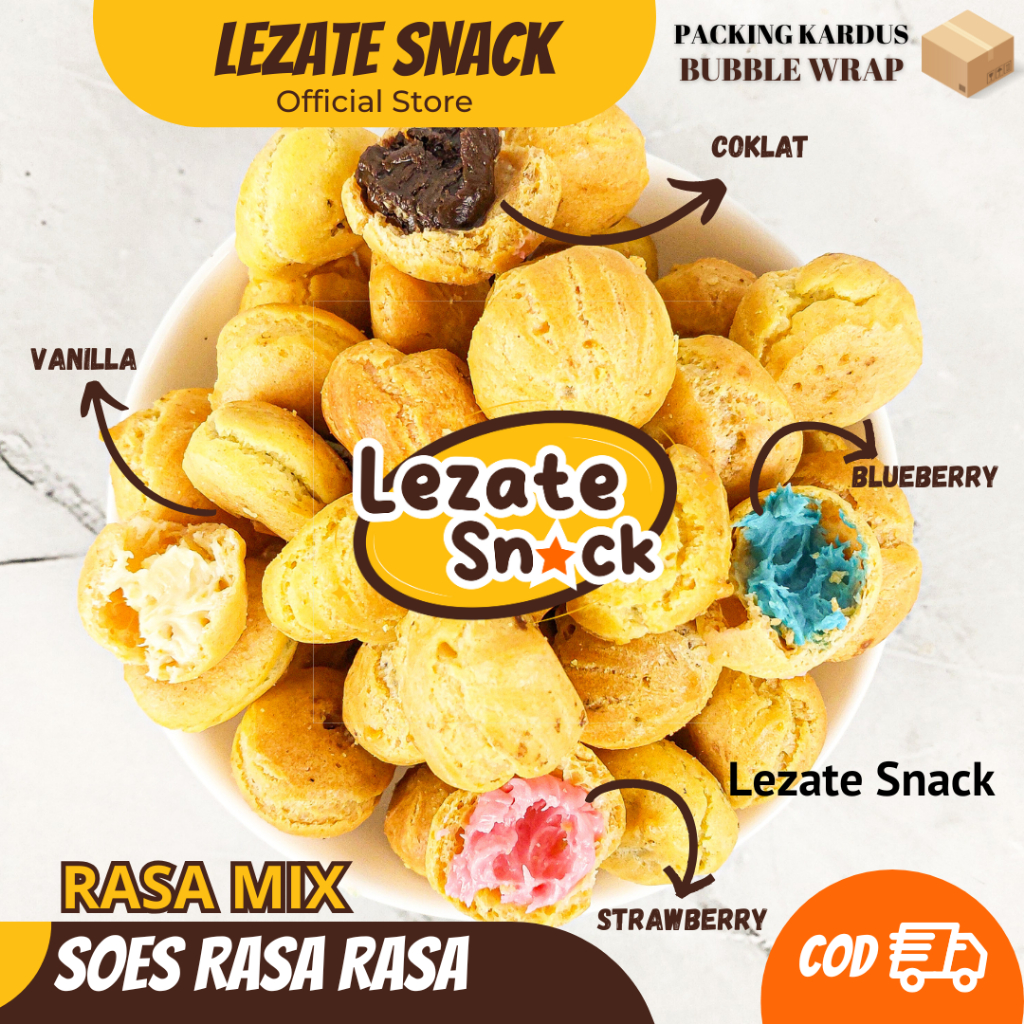 Jual Soes Mix Rasa 1KG / Sus Kombinasi Rasa / Soes Coklat Kiloan 1KG ...