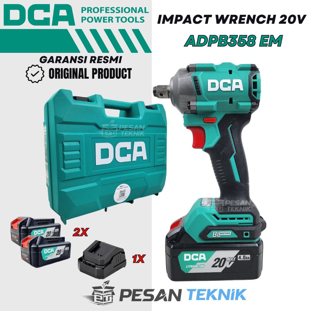 Jual Mesin Pembuka Baut Cordless Brushless Impact Wrench 1/2" 20V DCA ...