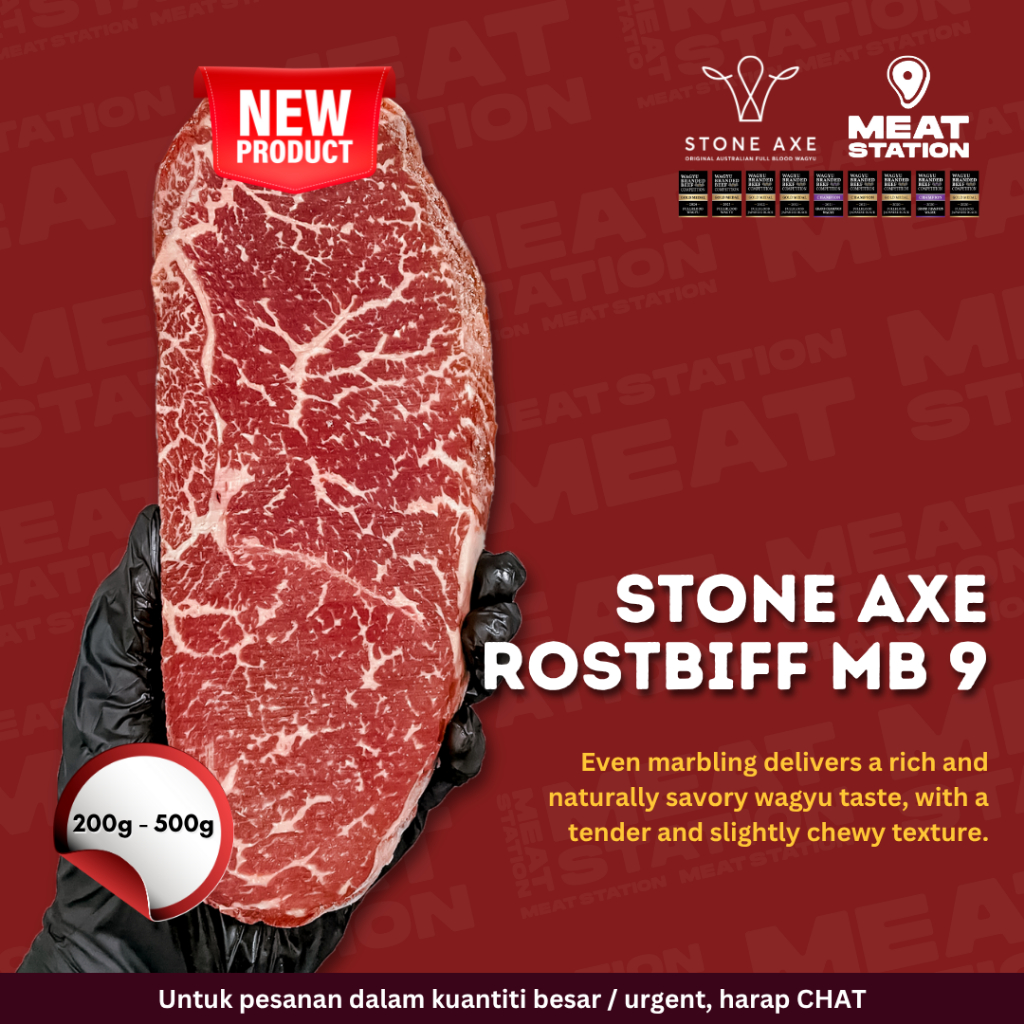 Jual Stone Axe Rostbiff MB 9 / Fullblood / Beef Steak Cut | Shopee ...
