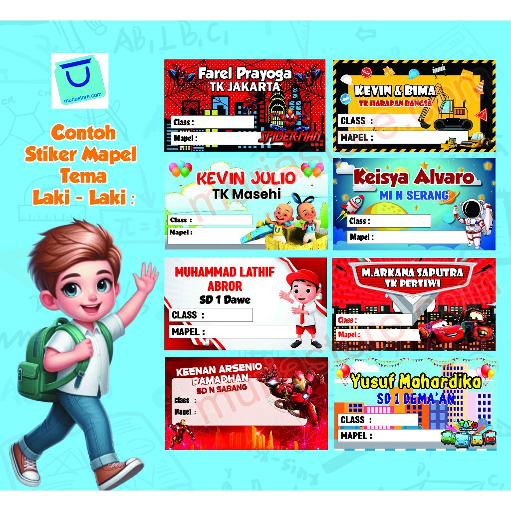 Jual STIKER LABEL / STIKER MAPEL BUKU FREE DESAIN CUSTOM NAMA BISA ...