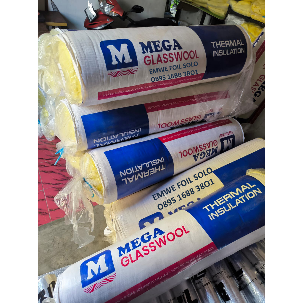 Jual MEGA Glasswool Peredam Suara / Rockwool (1 ROLL) Fiberglass ...