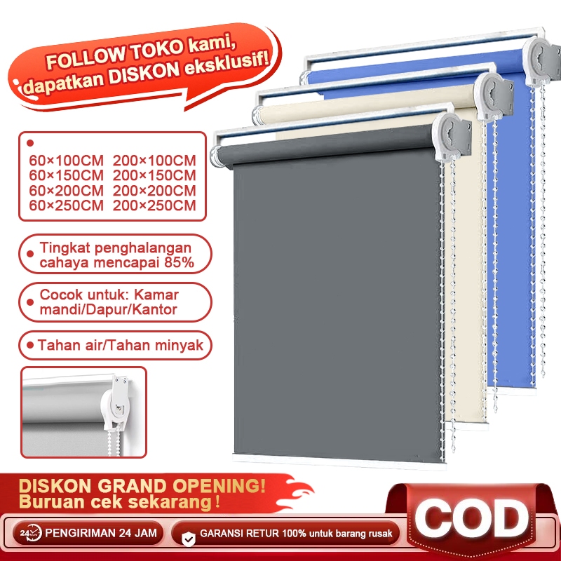 Jual ️Ready Stock ️ Roller Blind Gorden Jendela Semi Blackout 85% ...
