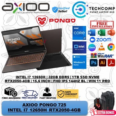 Jual LAPTOP GAMING AXIOO PONGO 725 INTEL I7 12650H RAM 16GB 1TB SSD ...
