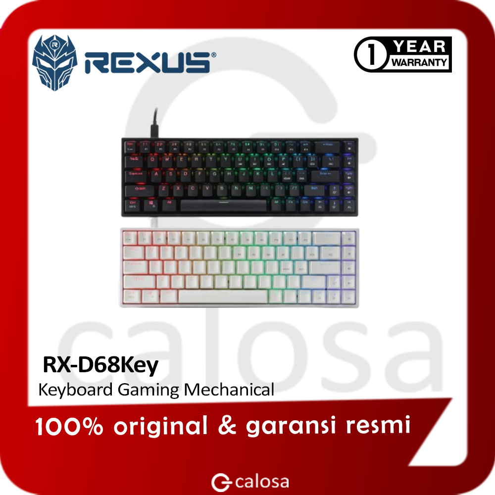 Jual KEYBOARD GAMING REXUS DAIVA RX-D68 68KEY BLACK BLUE/BROW/WHITE ...