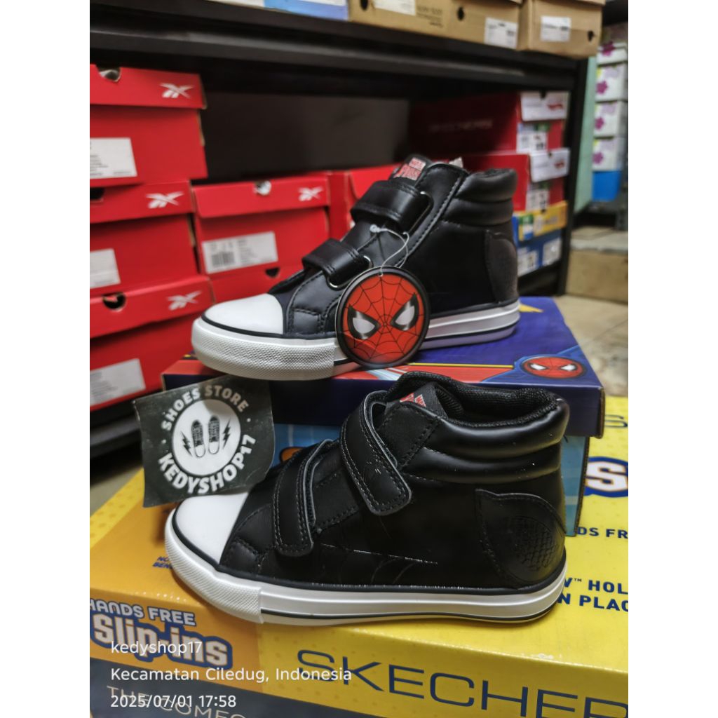 Jual [100% ORI PT MAP] Sepatu Anak Spiderman Black White | Shopee Indonesia