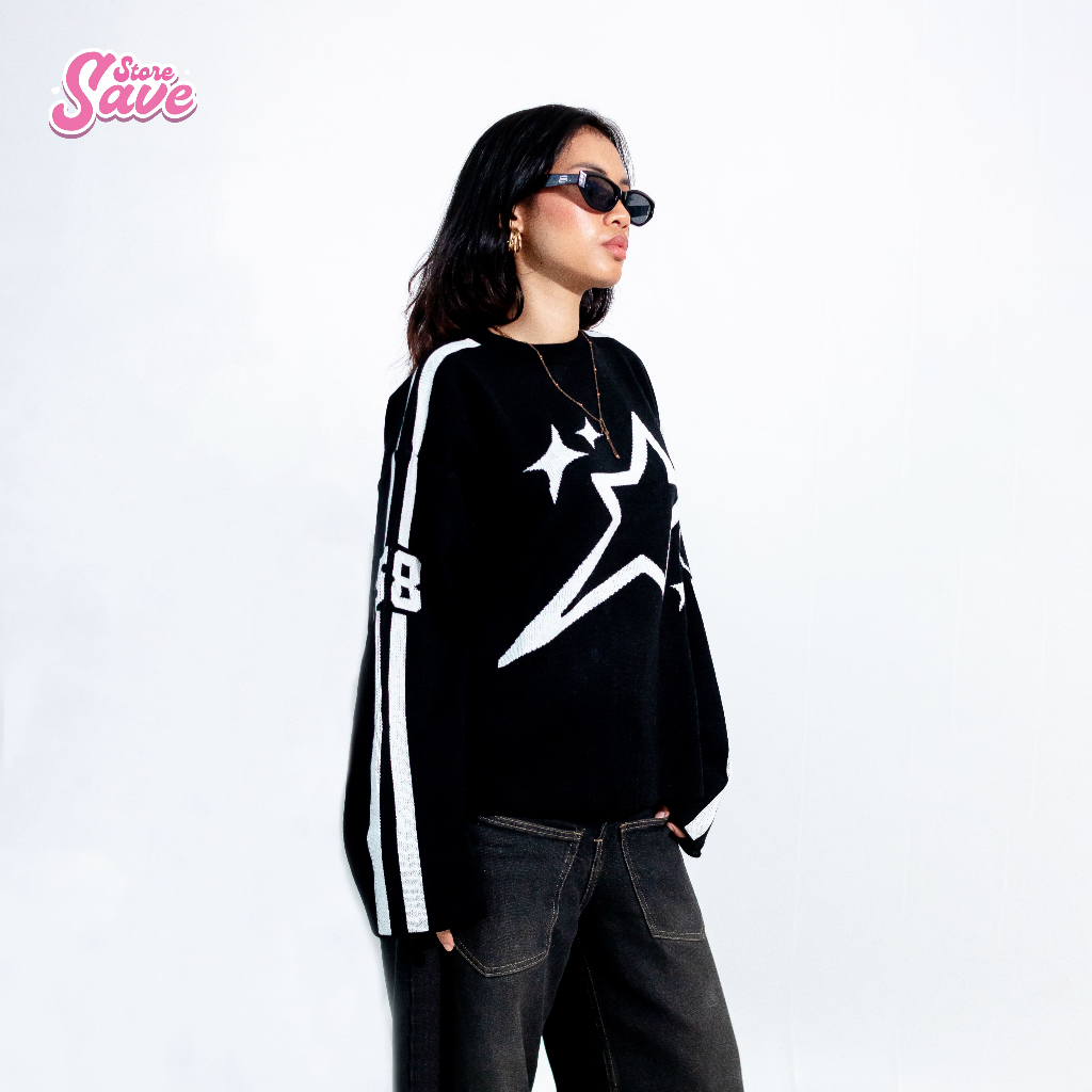 Jual Boxy Sweater Oversized - Knitwear Unisex SV58 | Shopee Indonesia