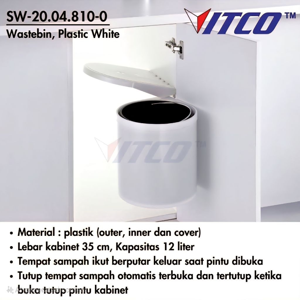 Jual VITCO Waste Bin Plastic Tong Tempat Sampah Cabinet Lemari Kitchen ...