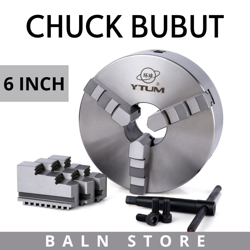 Jual Chuck Bubut 6 inch (3 Jaw) / Claw Bubut / Catok Kepala Bubut (Bola ...