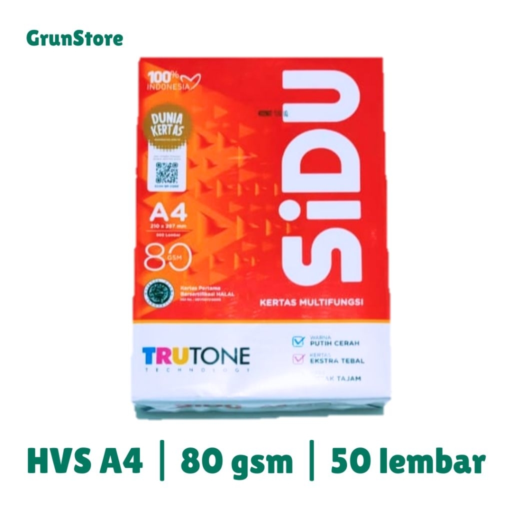 Jual Kertas HVS A4 80 gsm SIDU / Kertas HVS A4 50 lembar | Shopee Indonesia