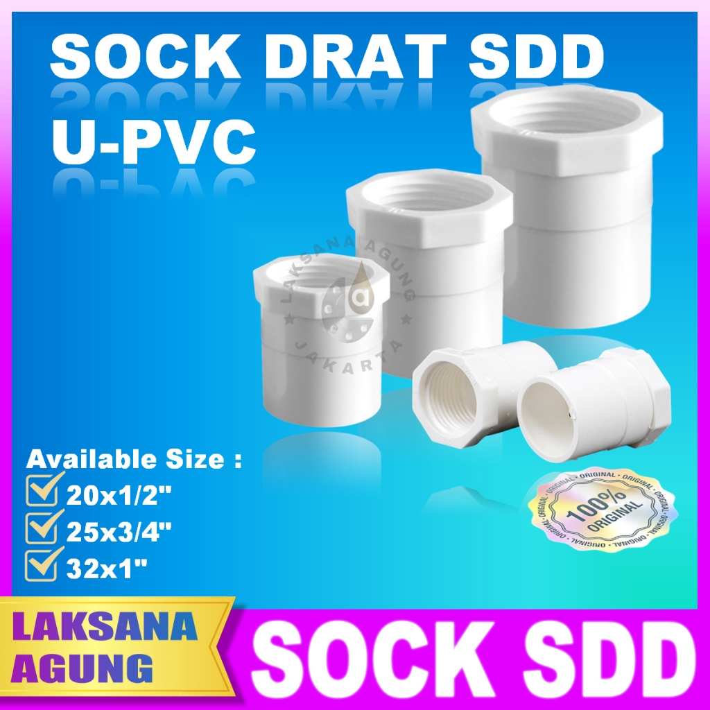 Jual [3/4"x25mm] Sok drat Dalam pvc 25x3/4" | Socket drat pvc Sdd Pvc ...