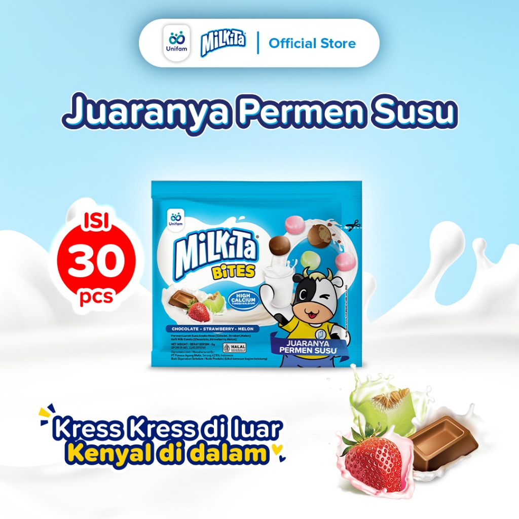 Jual Milkita Bites Permen Susu Renceng - Crunchy Diluar Chewy Didalam ...