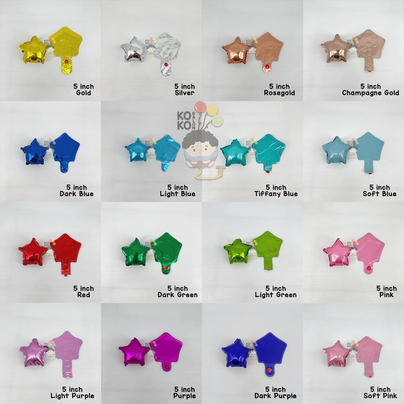 Jual Balon Foil Bintang / Hati / Star / Love 5 Inch Premium Quality - 1 ...