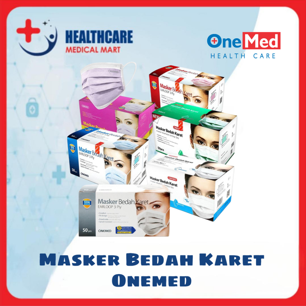 Jual Masker Onemed Masker Medis Karet 3Ply Earloop isi 50 Pcs | Shopee ...
