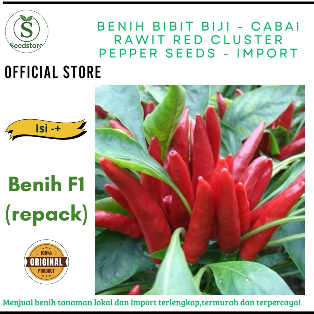 Jual Benih Bibit Biji - Cabai Rawit Red Cluster Pepper Seeds - IMPORT ...