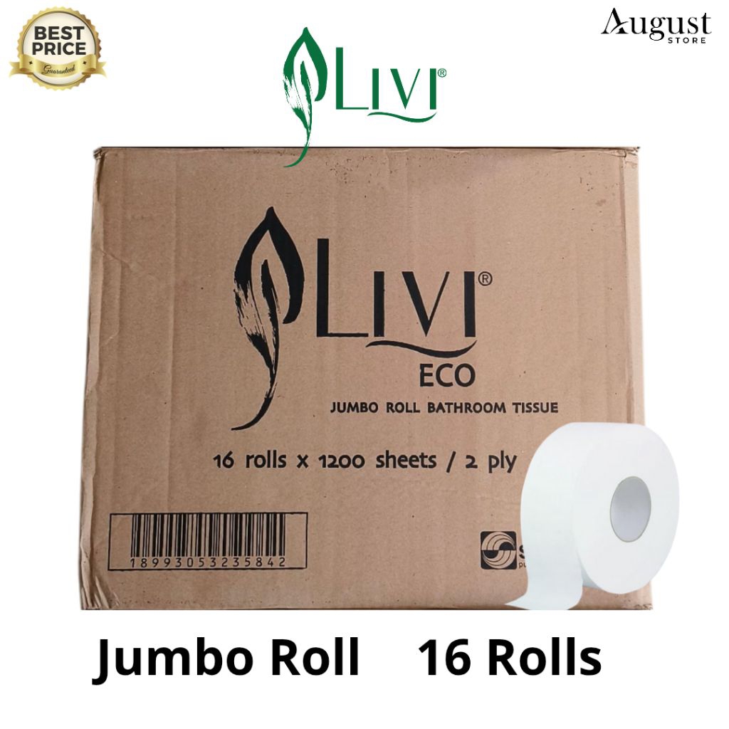 Jual [1 Dus] Tissue Livi Jumbo Roll Isi 16 Rolls / 1200 Sheets / Tissue ...