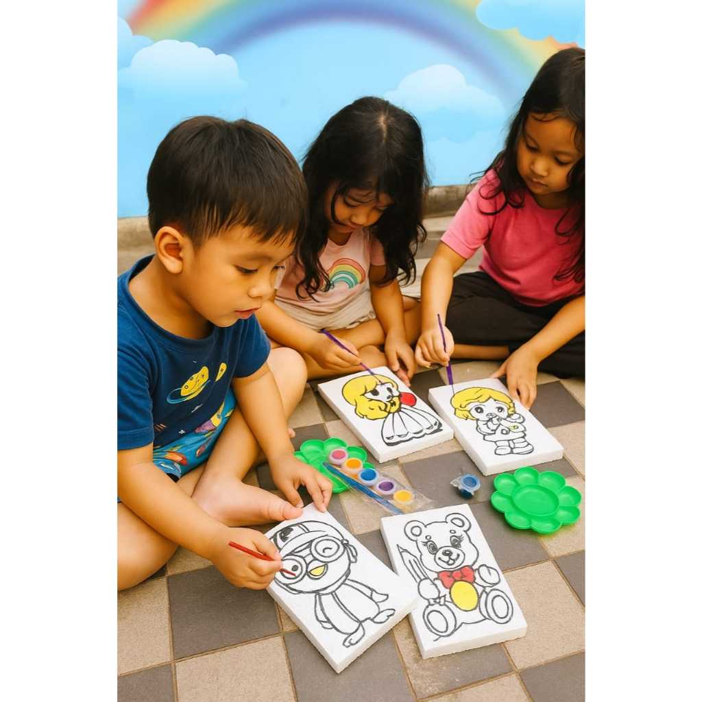 Jual HLS - Paket Mewarnai Sterofoam Lukis 10x15 Set Lengkap + Box ...