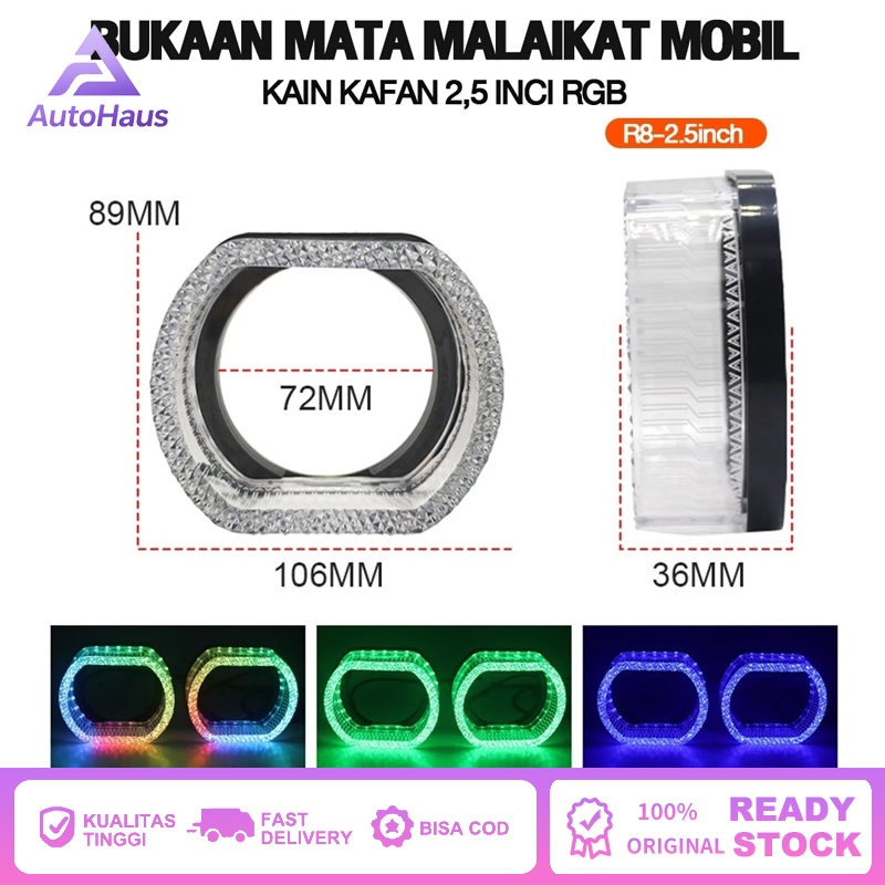Jual LAMPU RING SHROUD BILED 2.5 INCH CRYSTAL ANGLE EYES 5D RGB WARNA ...