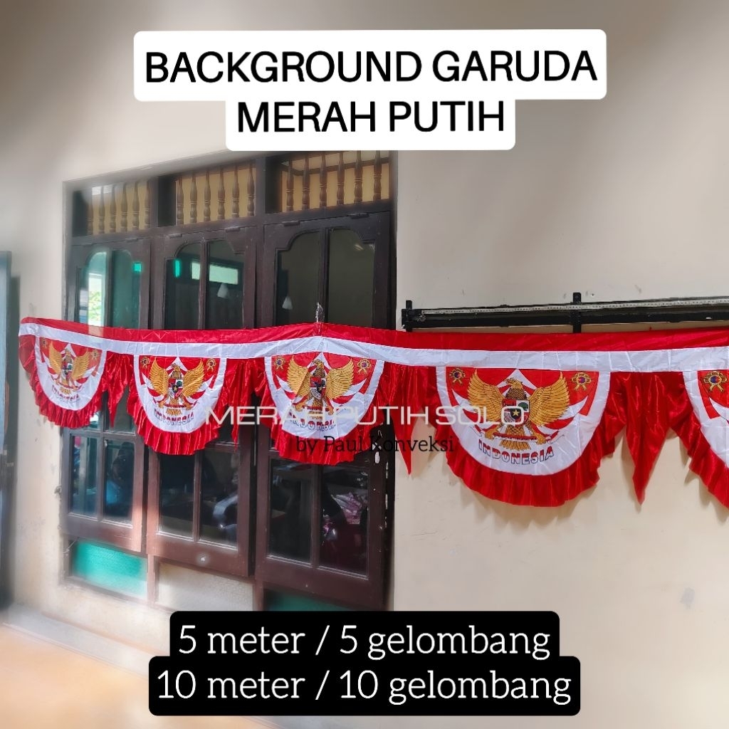 Jual Bendera Backround Garuda ukuran 5 meter dan 10 meter | Shopee ...