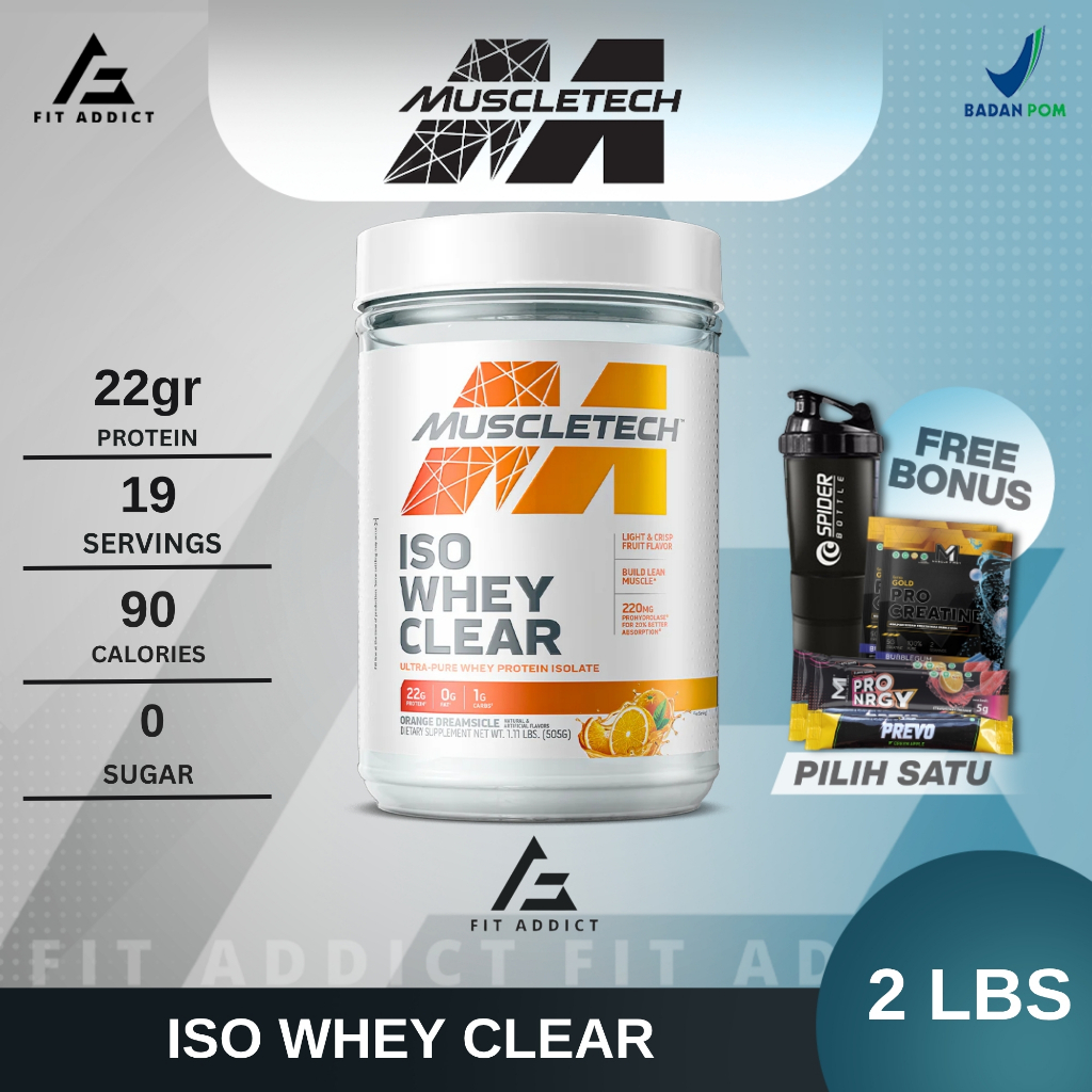 Jual Muscletech Iso Whey Clear 1.1 Lbs Lb 505 Gram 1.1Lbs Ultra Pure Whey Protein Isolate ...