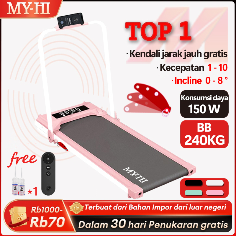 Jual MY-HI Treadmill Listrik Pink Walking Pad Running Treadmill ...
