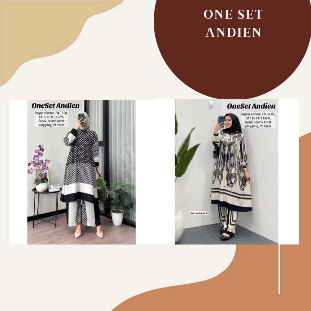 Jual Setelan Tunik Wanita Andien/Maudy midi, Rayon Viscose Fit To XL ...