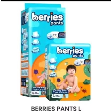 Jual Berries Baby Pant Size M34, L30, XL26 Popok Celana Bayi | Shopee ...