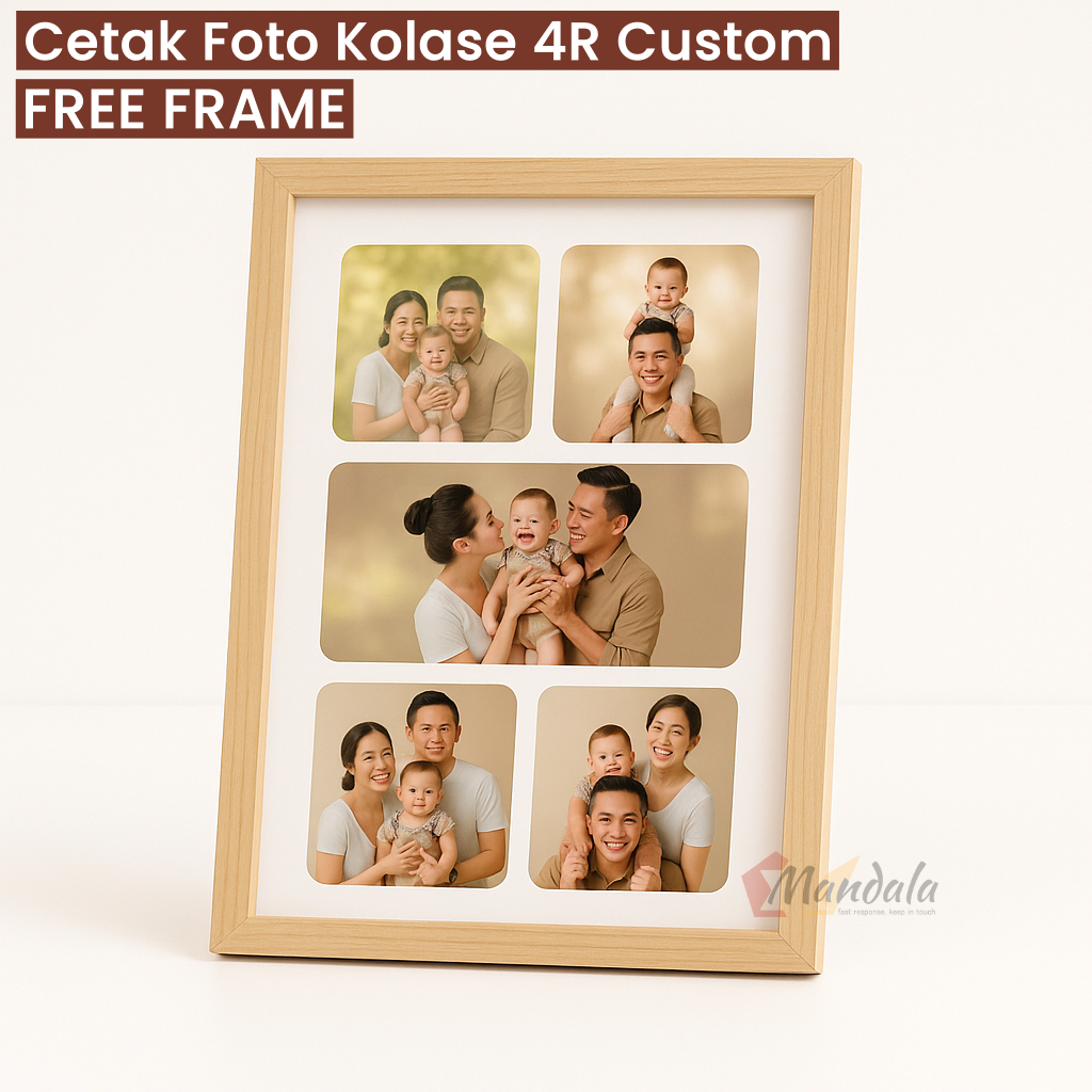 Jual Cetak Foto Kolase + Frame 4R Bingkai Foto Custom Desain Sendiri ...