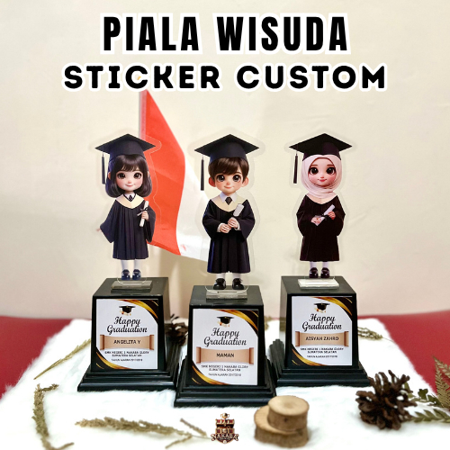 Jual Piala Akrilik Wisuda Sticker Custom Penghargaan Kejuaraan ...
