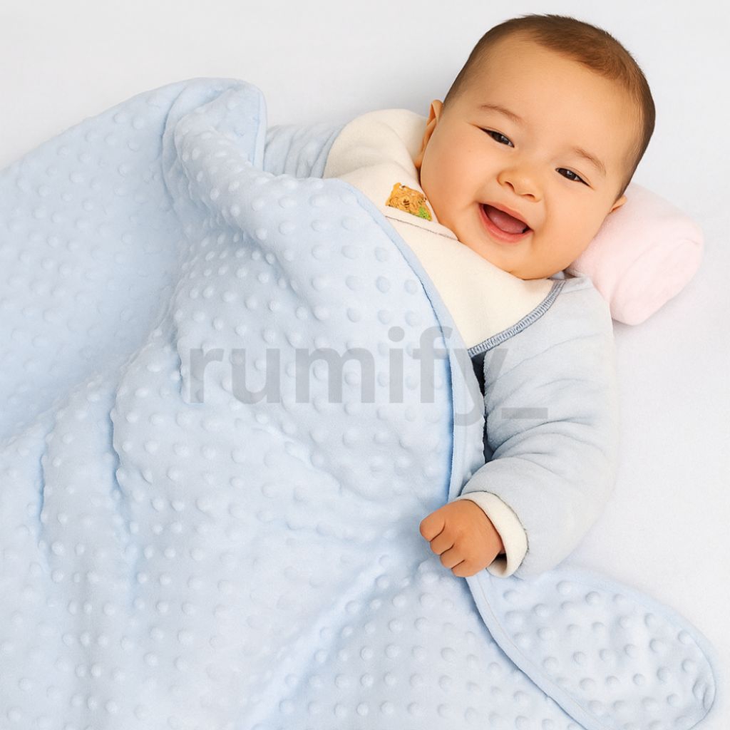 Jual SELIMUT BAYI POLOS BLANKET FLEECE DOT NYAMAN DAN LEMBUT DI KULIT ...
