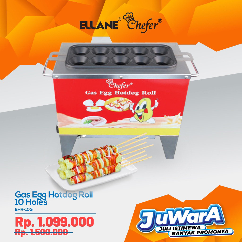 Jual MESIN SOSTEL CHEFER GAS EGG HOTDOG ROLL - 10 LUBANG | Shopee Indonesia