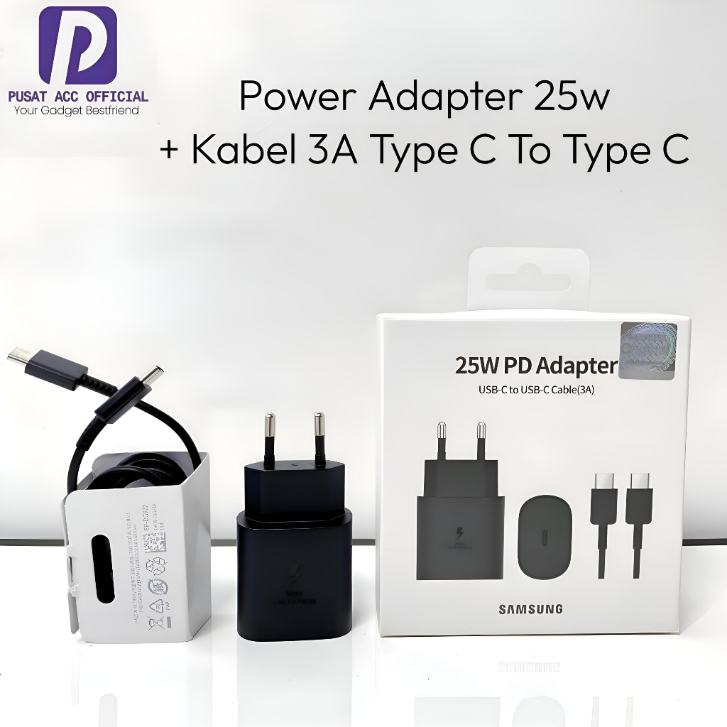 Jual Charger Samsung Kabel Data Type C Original 25W PD Super Fast Charging Note 10 20 S20 Plus ...