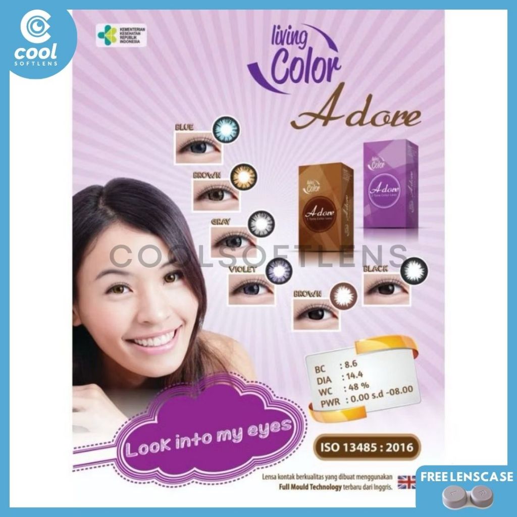 Jual Softlens ADORE 14,4 MM Normal & Minus (-0,50 S/D -6,00) By Irislab / Soflen Adore / Adore ...