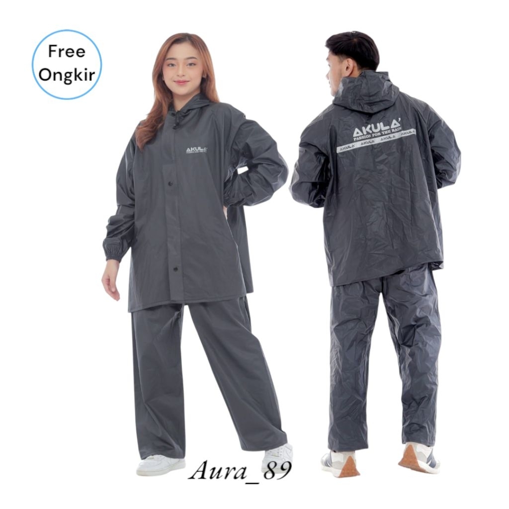 Jual AKULA Jas Hujan Setelan Pria Wanita Dewasa Harga Murah | Premium Anti Basah Unisex Raincoat ...