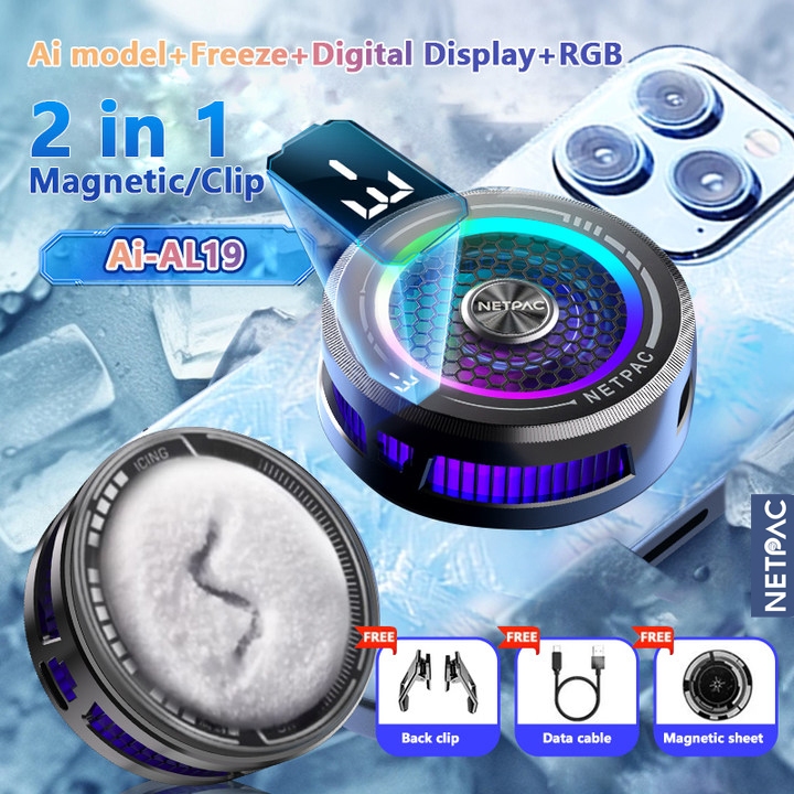 Jual [ Kontrol Suhu AI+Sangat Ringan ] NETPAC Funcooler AL19 Fan Cooler ...