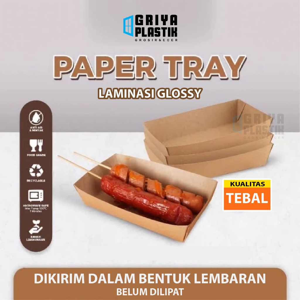 Jual Paper Tray Makanan Laminasi | Paper Food Tray | Paper Tray Kraft ...
