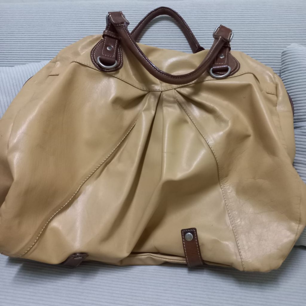 Jual Tas hobo besar (bisa untuk tas travel) kulit asli coklat | Shopee ...
