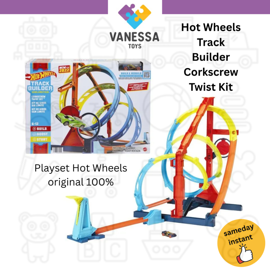 Jual Hot Wheels Playset Track Builder Corkscrew Twist Kit Original ...