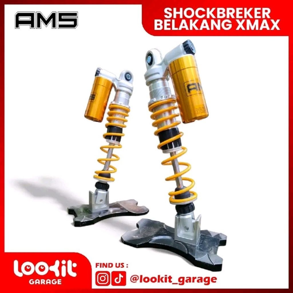 Jual SHOCKBREAKER BELAKANG XMAX AMS UKURAN 348mm-330mm | Shopee Indonesia